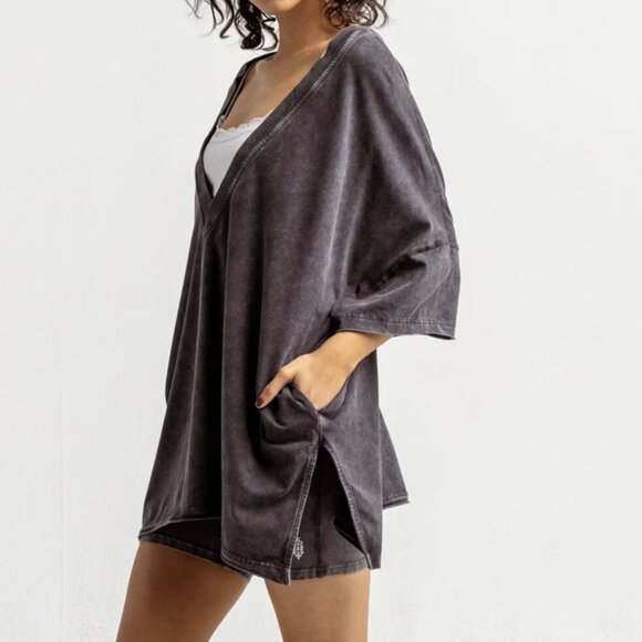 Free People | Tops | Free People Movement Washed Black Hot Shot ...